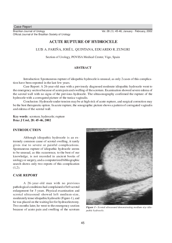(PDF) Acute Rupture of Hydrocele