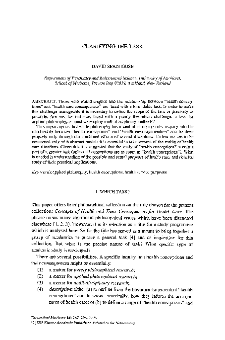 (PDF) Clarifying the task