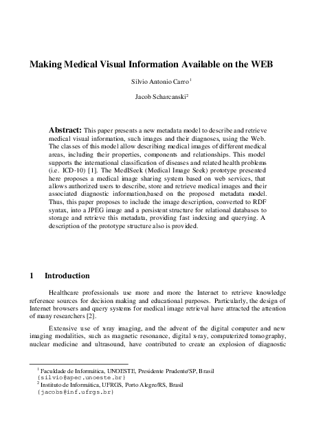 (PDF) Making Medical Visual Information Available on the WEB
