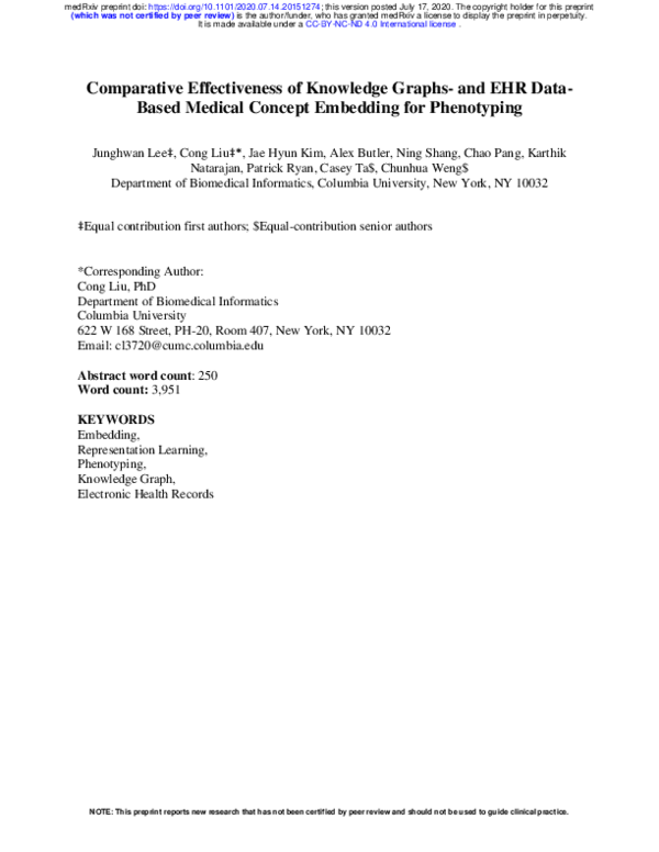 (PDF) Comparative Effectiveness of Knowledge Graphs- and EHR Data-Based ...