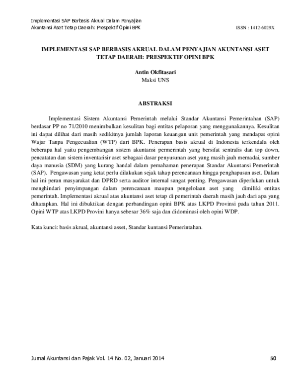 (PDF) Implementasi Sap Berbasis Akrual Dalam Penyajian Akuntansi Aset Tetap Daerah: Prespektif ...