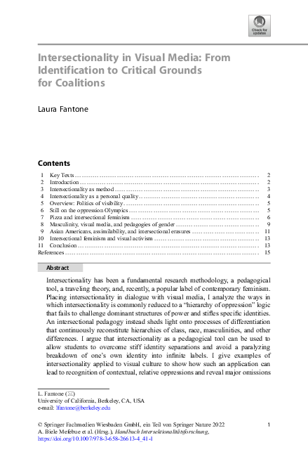 (PDF) Intersectionality in Visual Media: From Identification to ...