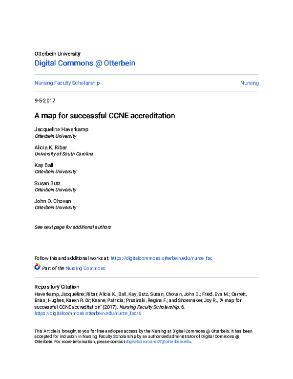 (PDF) A map for successful CCNE accreditation