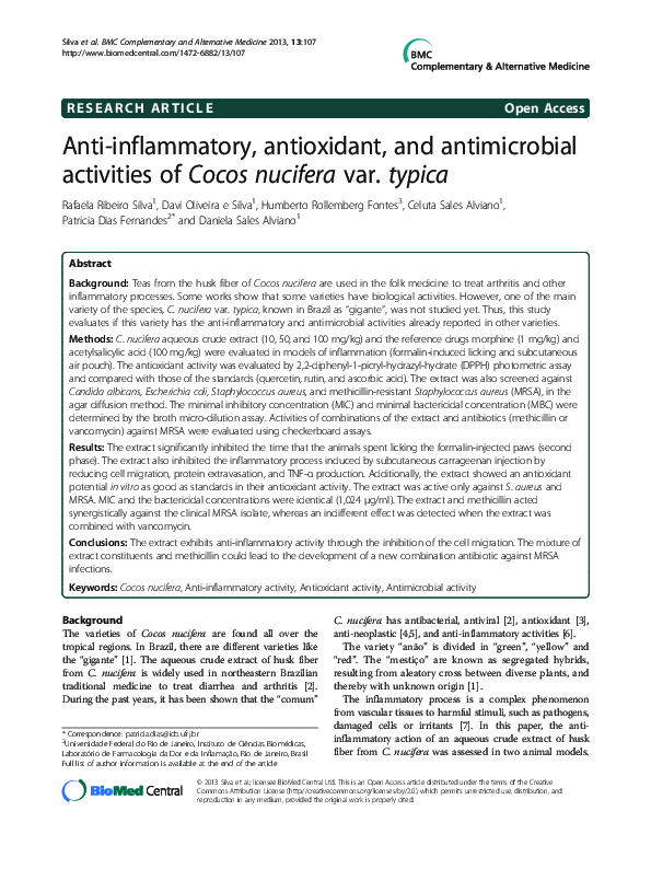 (PDF) Anti-inflammatory, antioxidant, and antimicrobial activities of ...