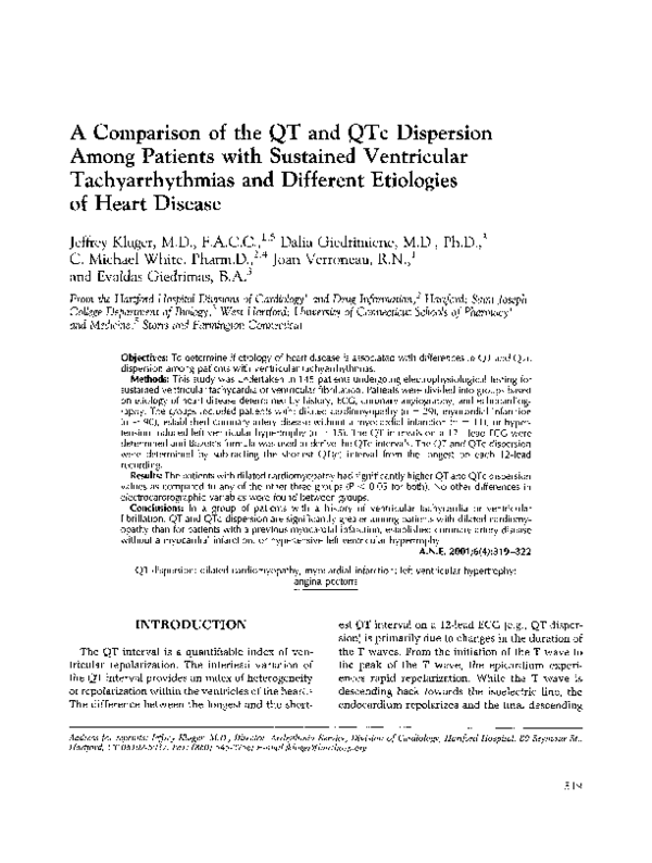 (PDF) A Comparison of the QT and QTc Dispersion Among Patients with ...