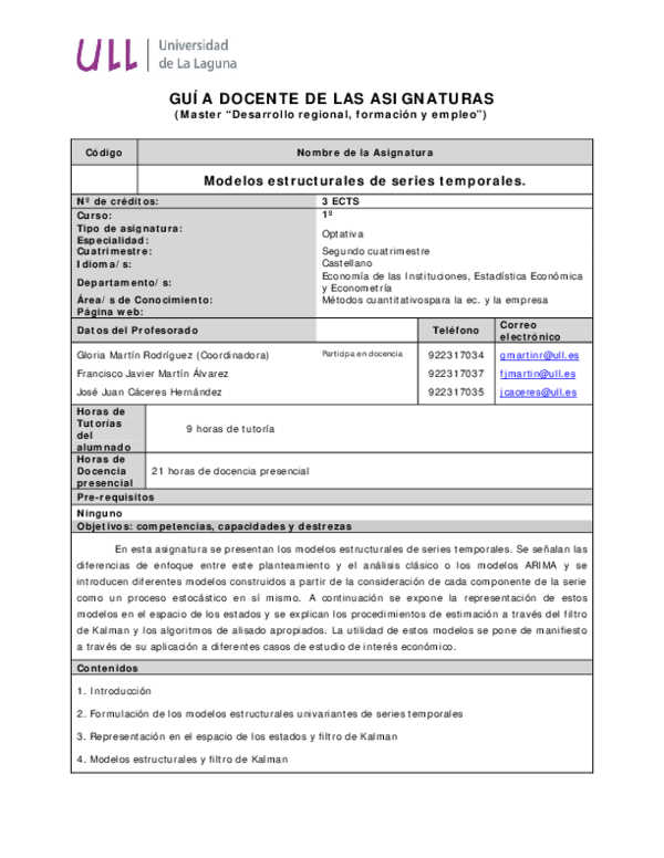(PDF) Guía Docente De Las Asignaturas