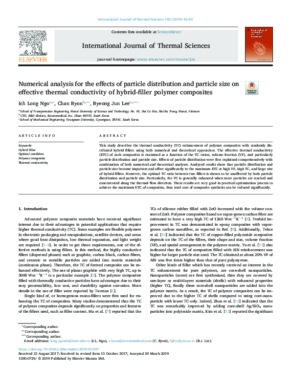 (PDF) Numerical analysis for the effects of particle distribution and particle size on effective ...