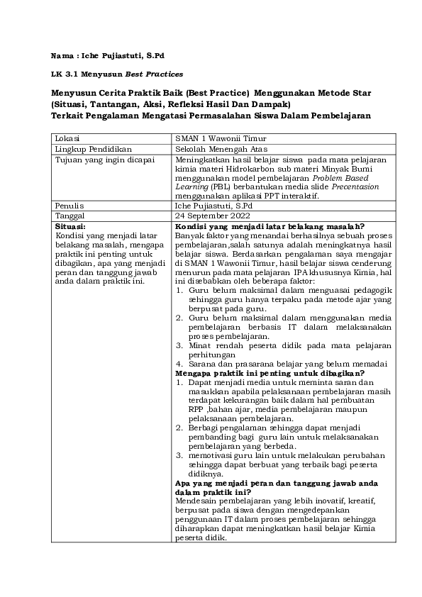 (PDF) Best Practice Rencana Tindak lanjut (RTL) PPG