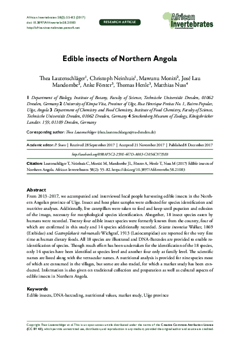 (PDF) Edible insects of Northern Angola