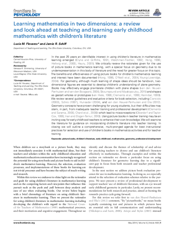 (PDF) Learning mathematics in two dimensions: a review and look ahead ...