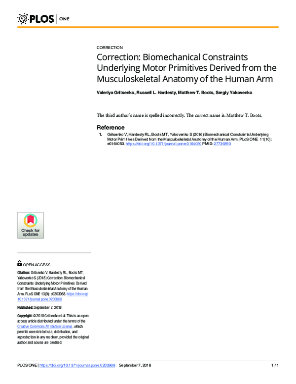 (PDF) Correction: Biomechanical Constraints Underlying Motor Primitives ...