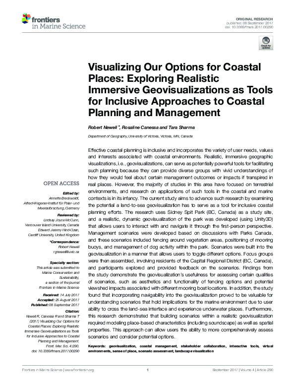 (PDF) Visualizing Our Options for Coastal Places: Exploring Realistic Immersive ...