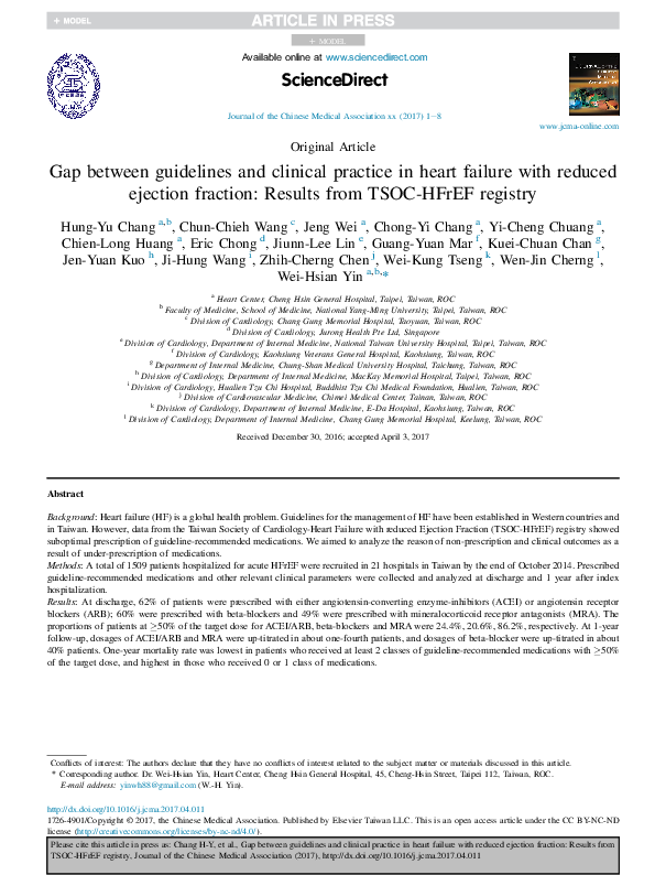 (PDF) Gap between guidelines and clinical practice in heart failure ...