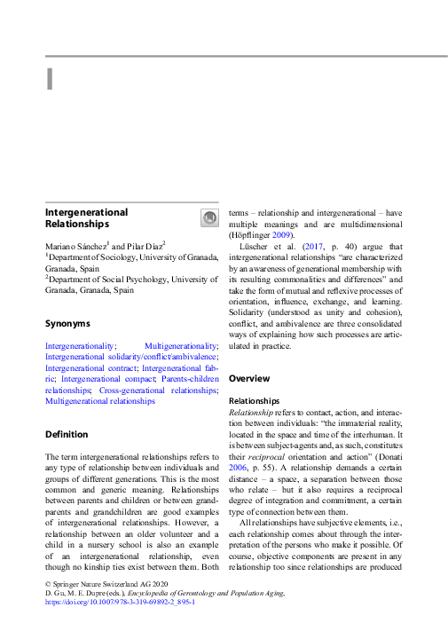 (PDF) Intergenerational Relationships