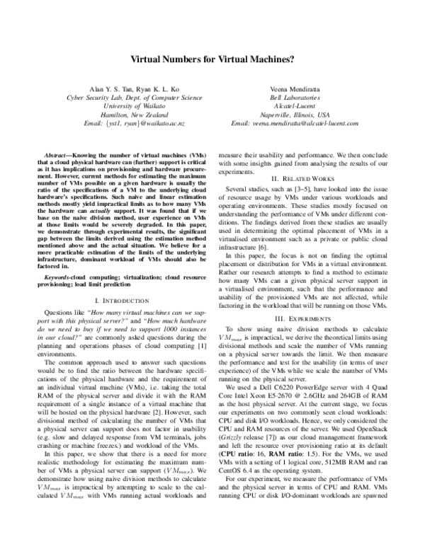 (PDF) Virtual Numbers for Virtual Machines?