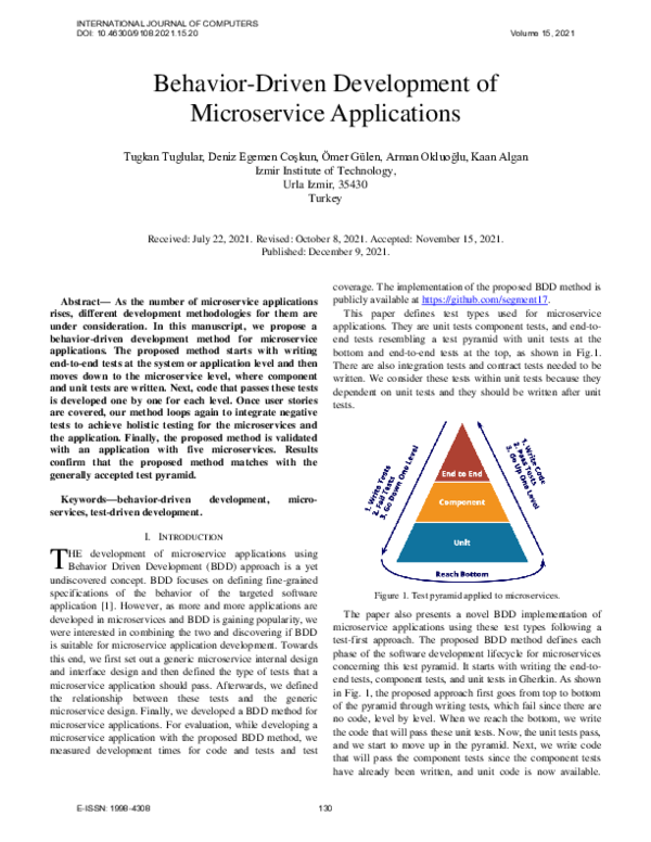 (PDF) Behavior-Driven Development of Microservice Applications