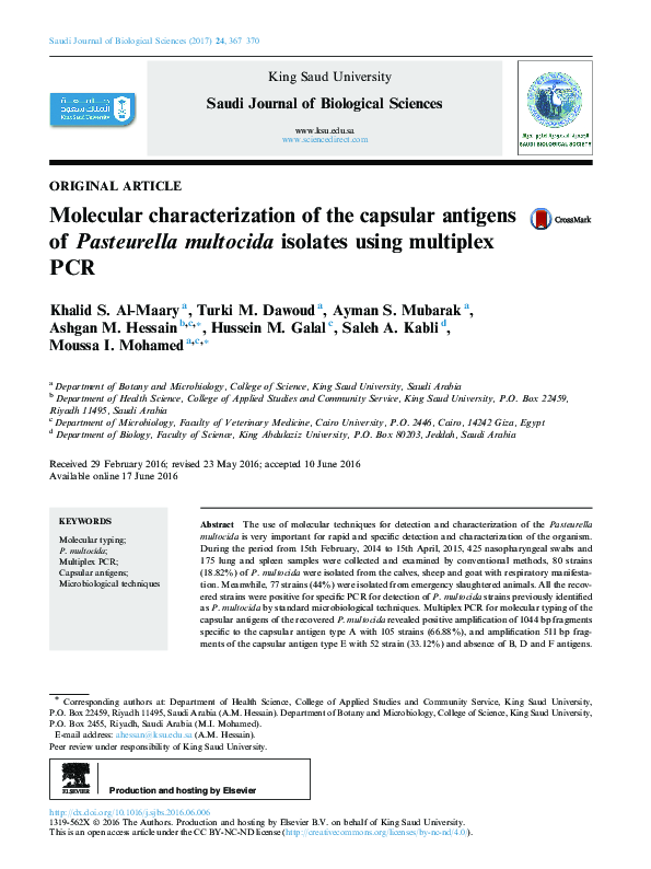 (PDF) Molecular characterization of the capsular antigens of ...