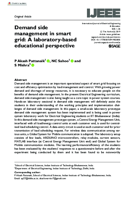 (PDF) Demand side management in smart grid: A laboratory-based educational perspective