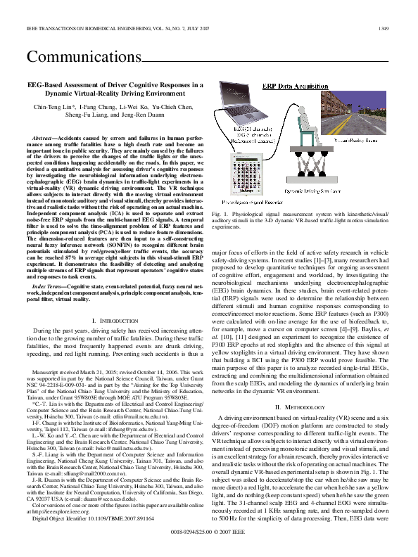 (PDF) EEG-Based Assessment of Driver Cognitive Responses in a Dynamic Virtual-Reality Driving ...