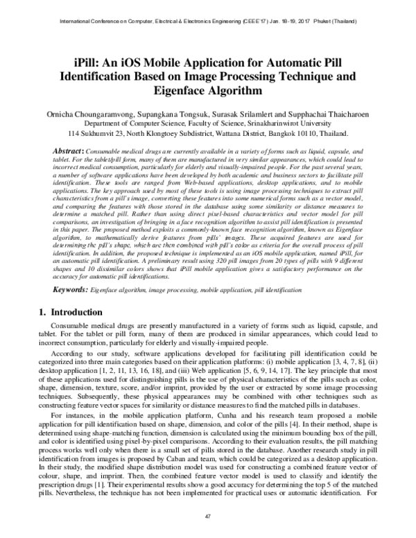 (PDF) iPill: An iOS Mobile Application for Automatic Pill Identification Based on Image ...