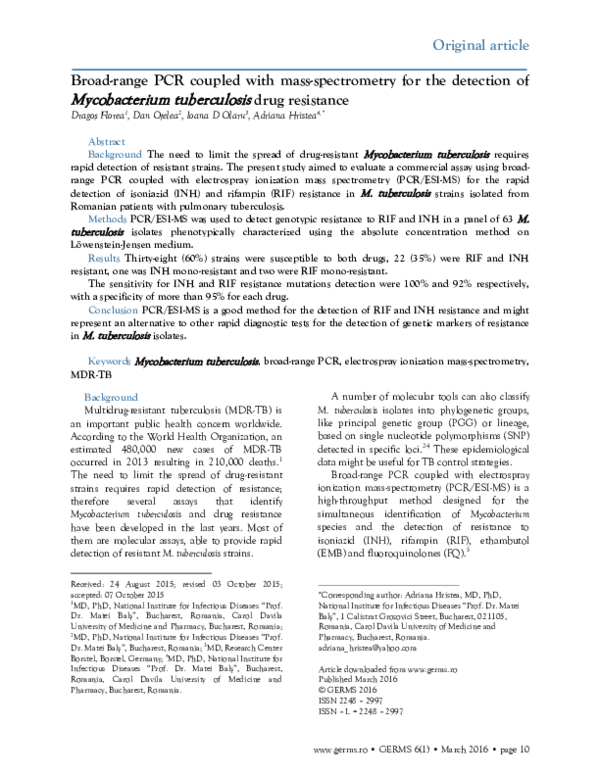 (PDF) Broad-range PCR coupled with mass-spectrometry for the detection ...