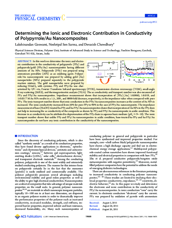 (PDF) Determining the Ionic and Electronic Contribution in Conductivity ...