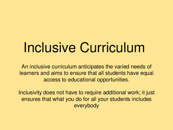 (PDF) The inclusive curriculum