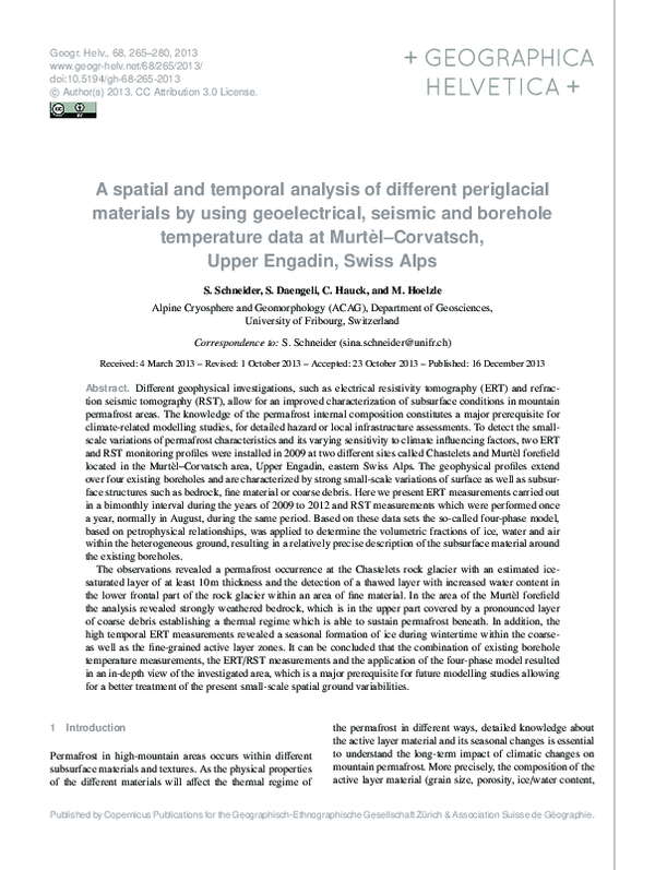(PDF) A spatial and temporal analysis of different periglacial ...
