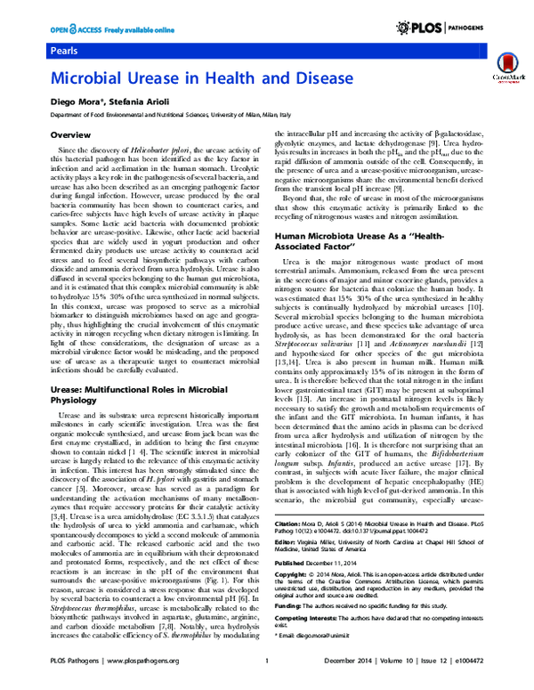 (PDF) Microbial Urease in Health and Disease
