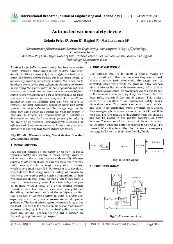 (PDF) Automated women safety device