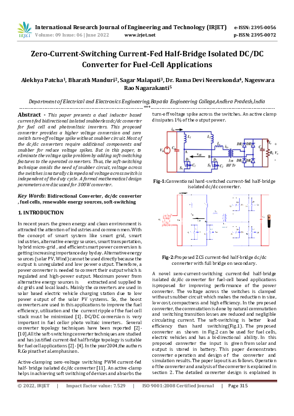 (PDF) Zero-Current-Switching Current-Fed Half-Bridge Isolated DC/DC ...