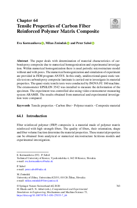 (PDF) Tensile Properties of Carbon Fiber Reinforced Polymer Matrix ...