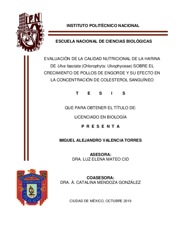 (PDF) Evaluación de la Calidad Nutricional de la Harina de Ulva fasciata (Chlorophyta ...