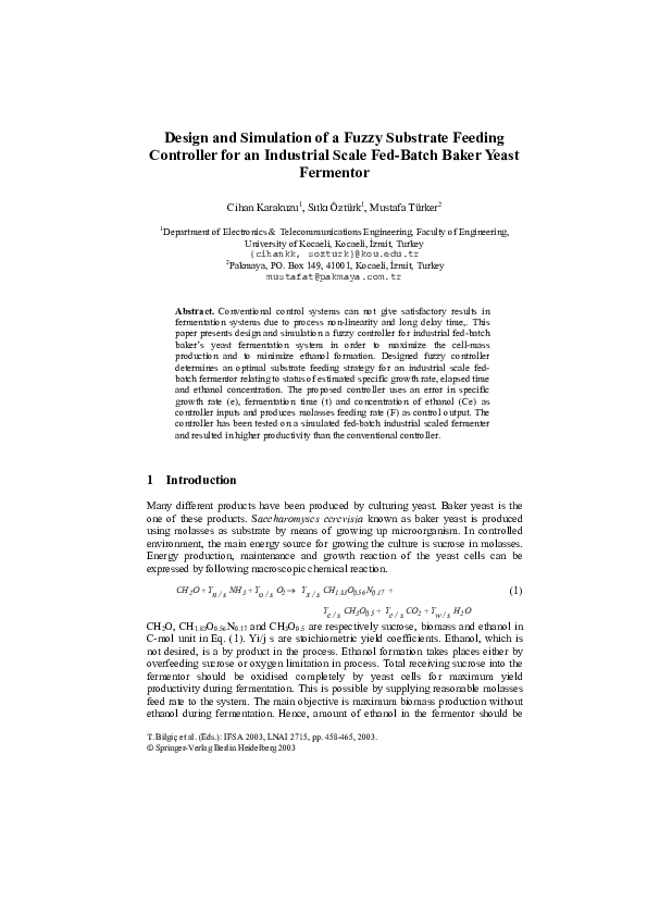 (PDF) Design and Simulation of a Fuzzy Substrate Feeding Controller for an Industrial Scale Fed ...
