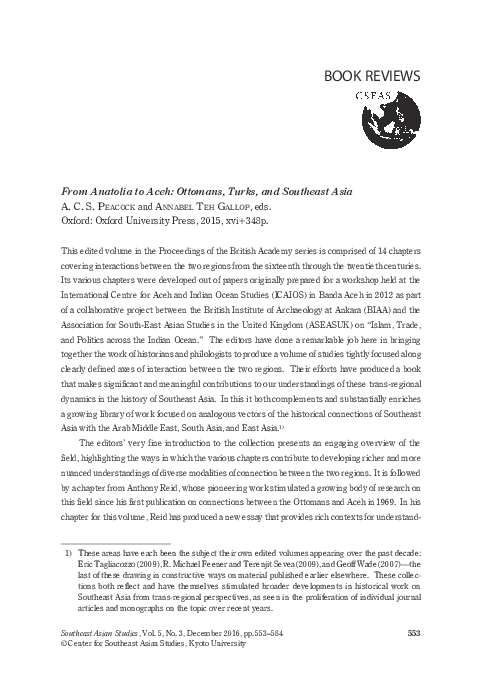 (PDF) A. C. S. Peacock and Annabel Teh Gallop, eds. From Anatolia to ...