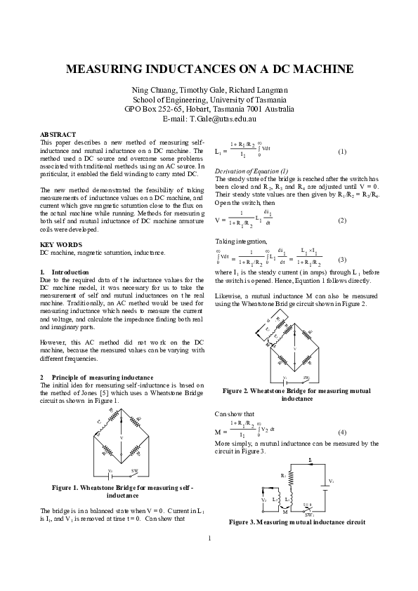 (PDF) Measuring Inductance on a DC Machine