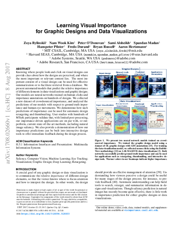 (PDF) Learning Visual Importance for Graphic Designs and Data Visualizations