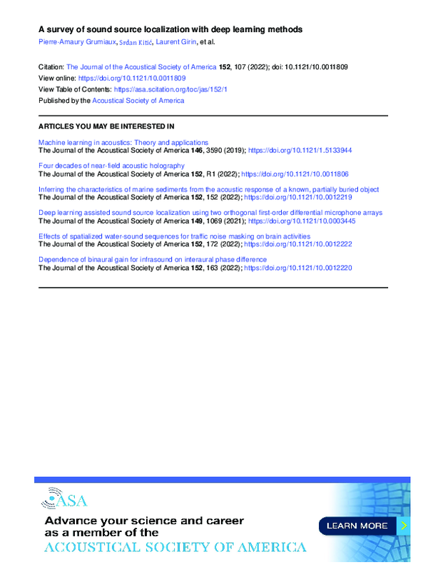 Pdf A Survey Of Sound Source Localization With Deep Learning Methods 2446