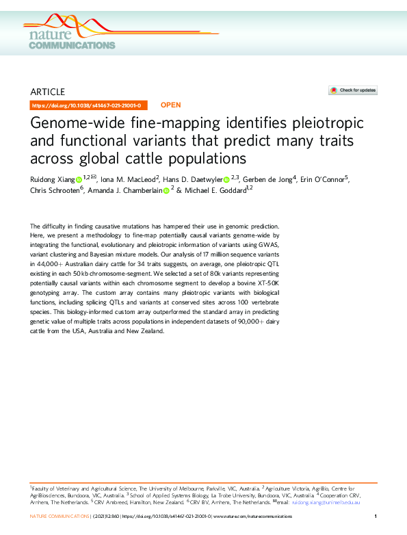 (PDF) Genome-wide fine-mapping identifies pleiotropic and functional ...