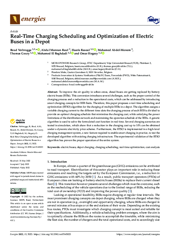 (PDF) Real-Time Charging Scheduling and Optimization of Electric Buses ...