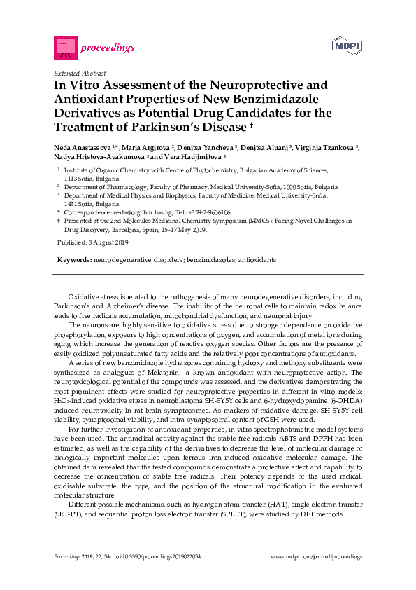 (PDF) In Vitro Assessment of the Neuroprotective and Antioxidant ...