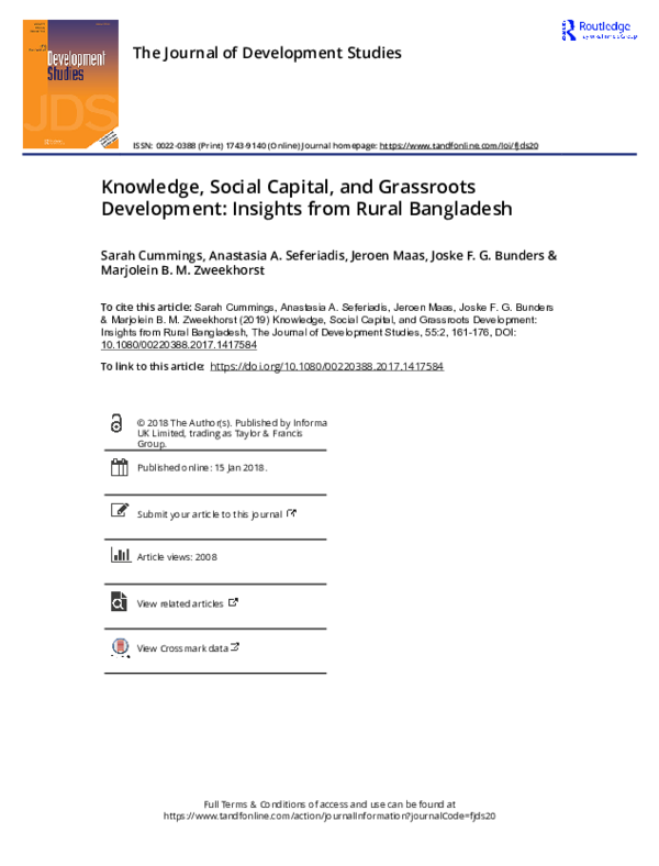 (PDF) Knowledge, Social Capital, and Grassroots Development: Insights from Rural Bangladesh