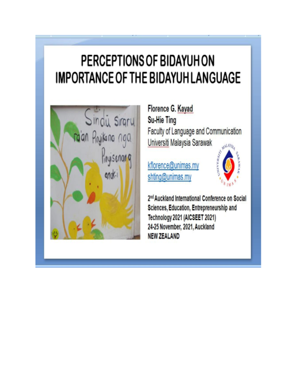 (PDF) Perceptions of Bidayuh on Importance of the Bidayuh Language ...