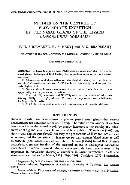 (PDF) Studies on the control of electrolyte excretion by the nasal ...