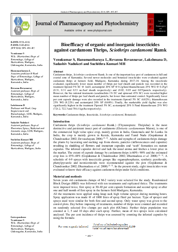 (PDF) Bioefficacy of organic and inorganic insecticides against ...