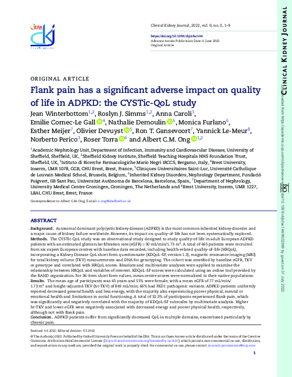 (PDF) Flank pain has a significant adverse impact on quality of life in ...