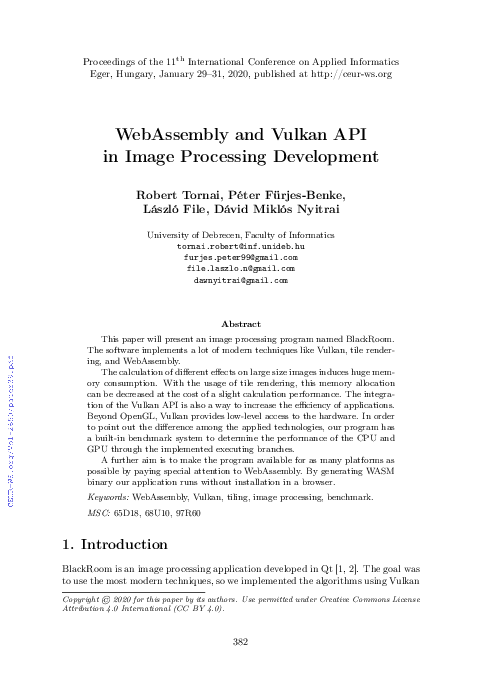 (PDF) Optimizing Image Processing with WebAssembly & Vulkan