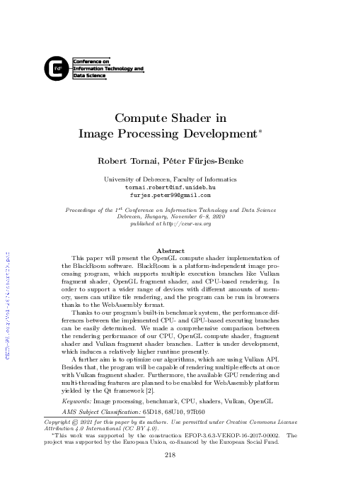 (PDF) Compute Shader in Image Processing Development∗