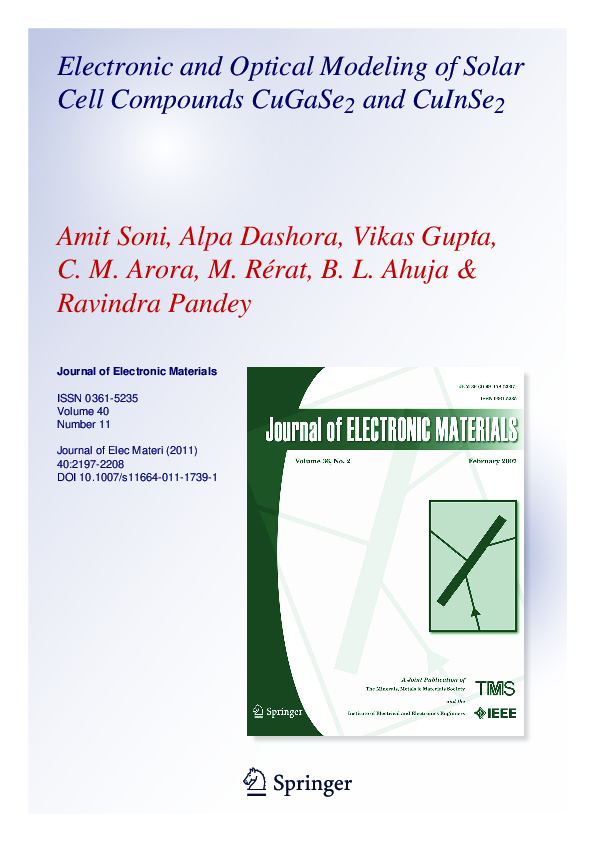 (PDF) Electronic and Optical Modeling of Solar Cell Compounds CuGaSe2 ...