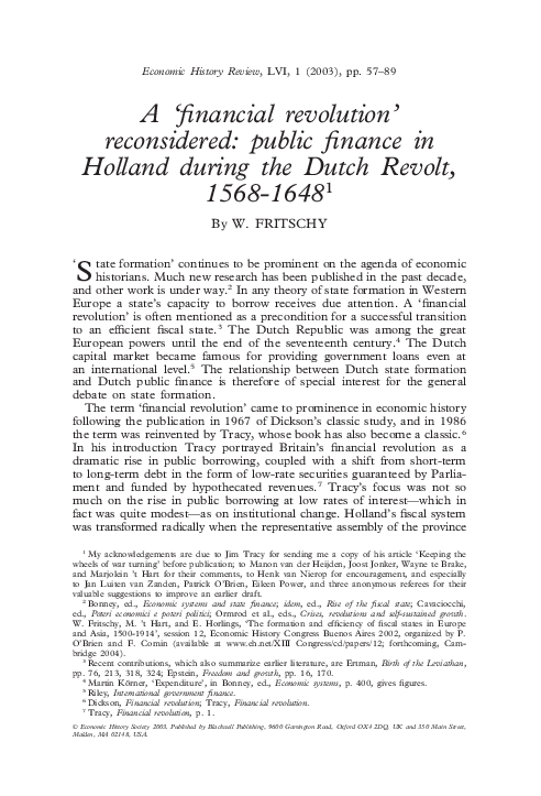 (PDF) A ‘Financial Revolution’ revisited: public finance in Holland ...